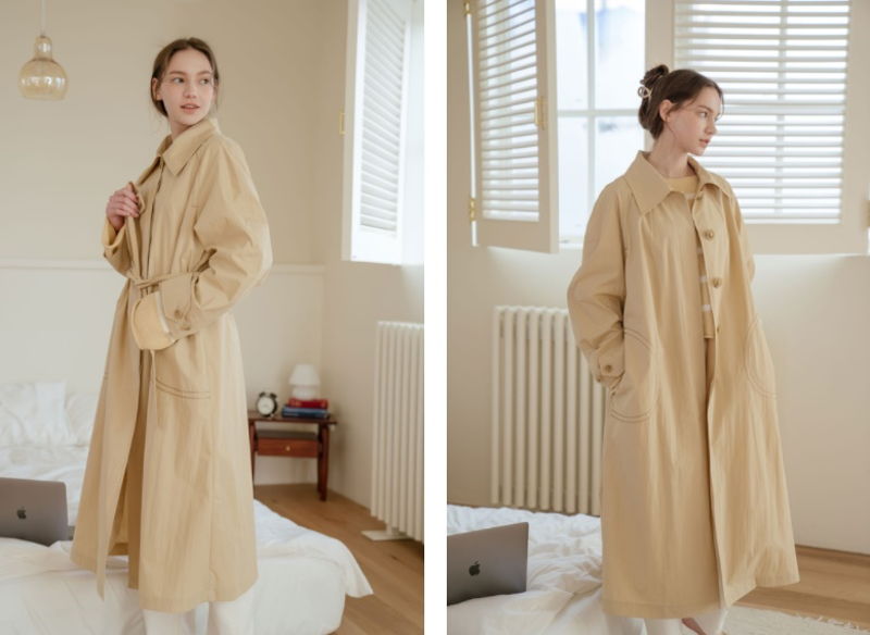 Stitch Trench Coat - KKAMI – Korean Fashion Wholesale