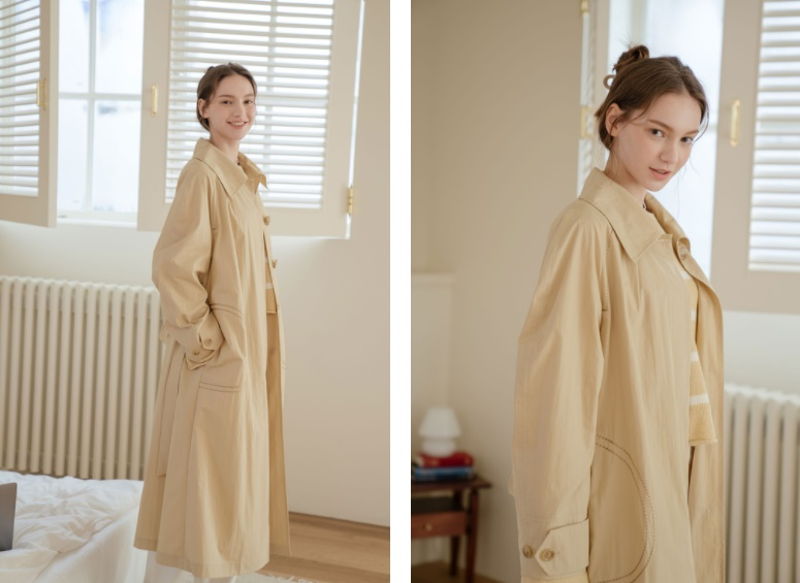 Stitch Trench Coat - KKAMI – Korean Fashion Wholesale