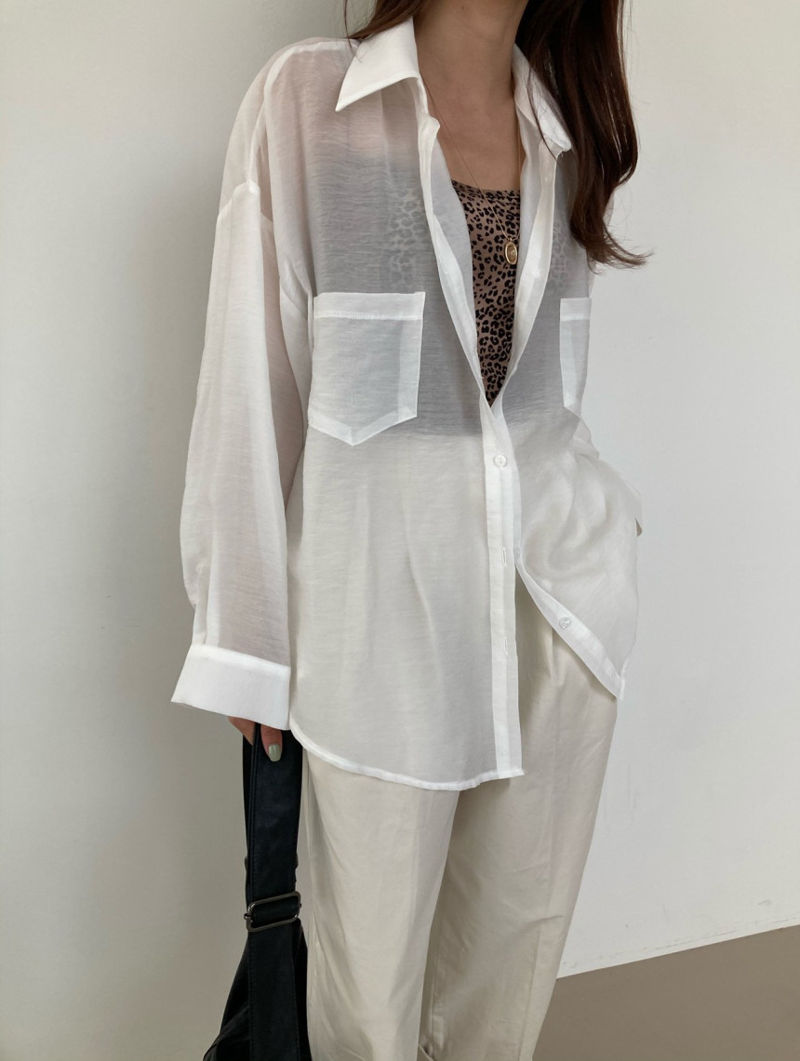 Lauren See Through Shirt - KKAMI – Korean Fashion Wholesale